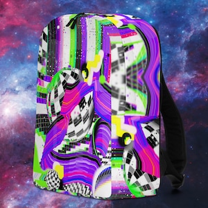 Neon Pixel Art Vaporwave Funky Backpack Gift for Him, All Over Print ...
