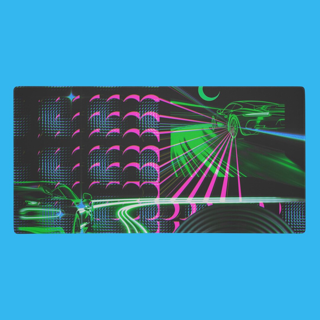 Car Racer Gaming Mouse Pad Gift Cyberpunk Desk Mat Trippy Gaming Setup ...
