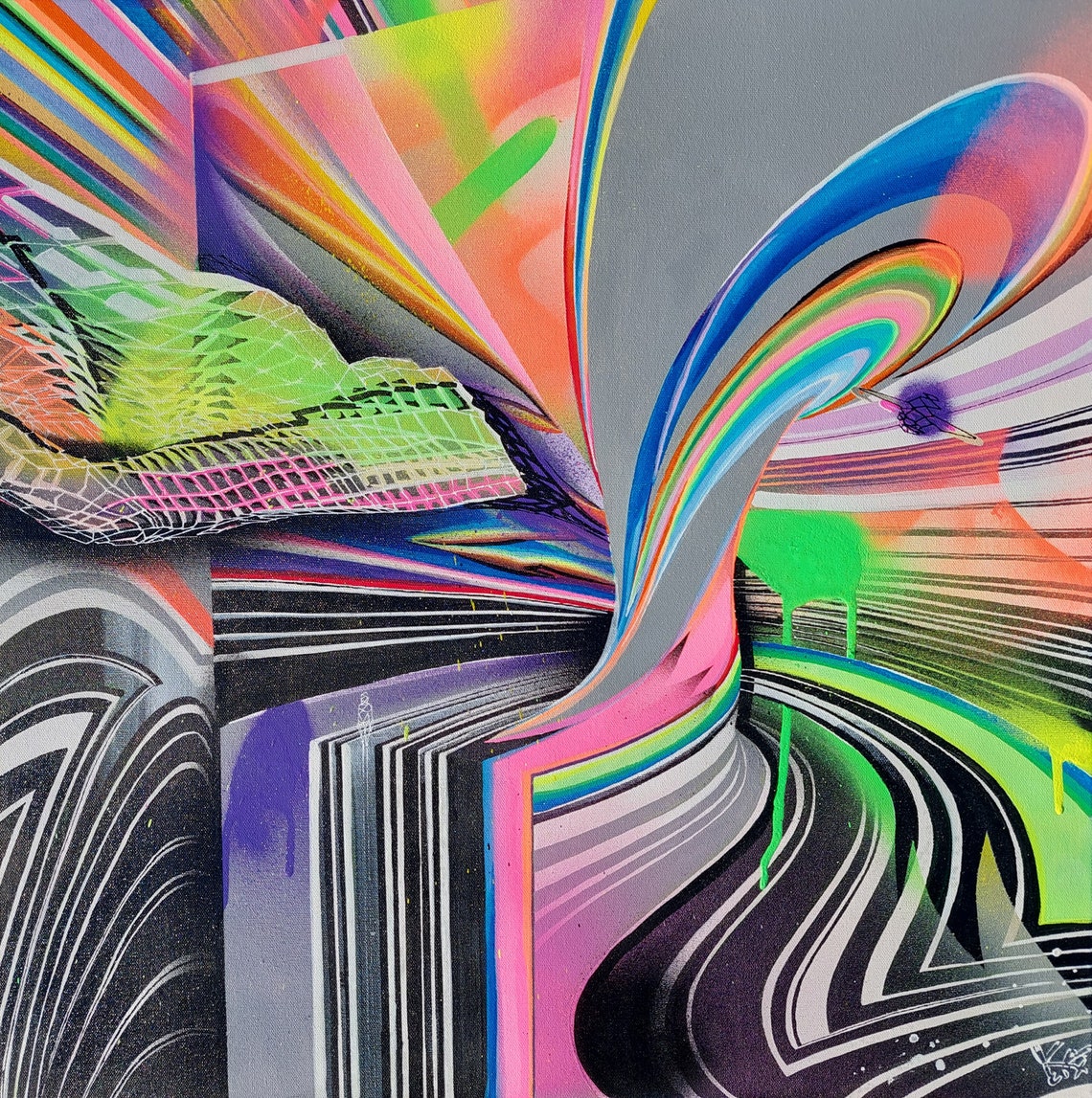 Trippy Colorful Space Funky Wall Art Lover New Home Gift Neon - Etsy