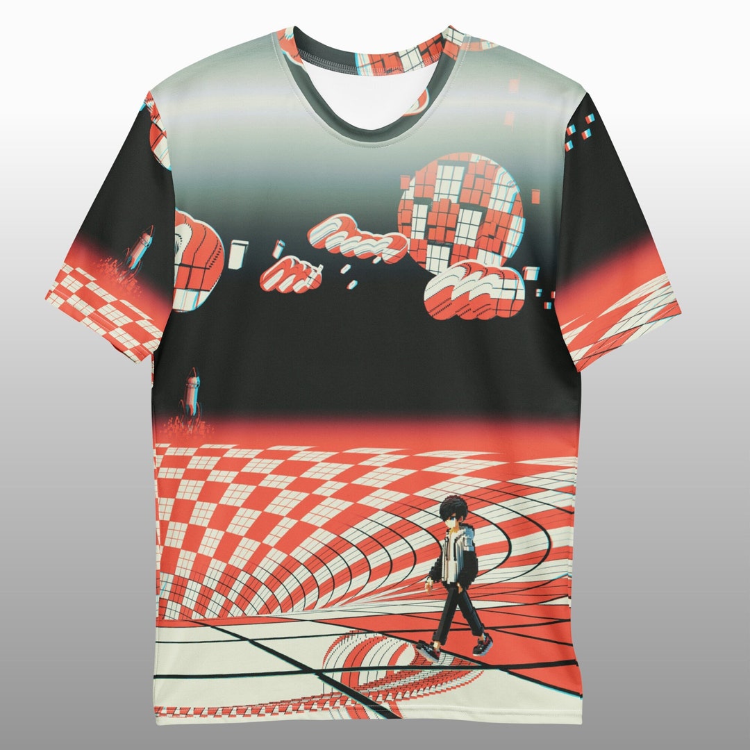 Retro Futuristic Shirt Arcade Gamer Tshirt Printed Funky AOP Tee ...