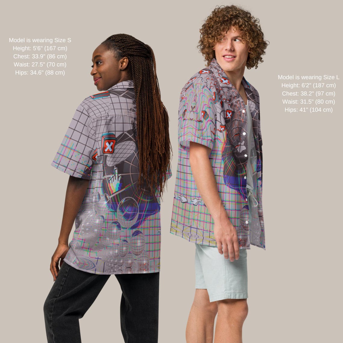 Trippy Webcore Button up Shirt, Frutiger Aero Graphic Streetwear, Funky ...