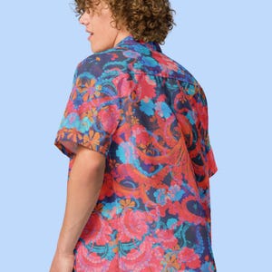 Trippy Octopus Hawaiian Shirt Floral Button Blouse Ocean Lover Button ...