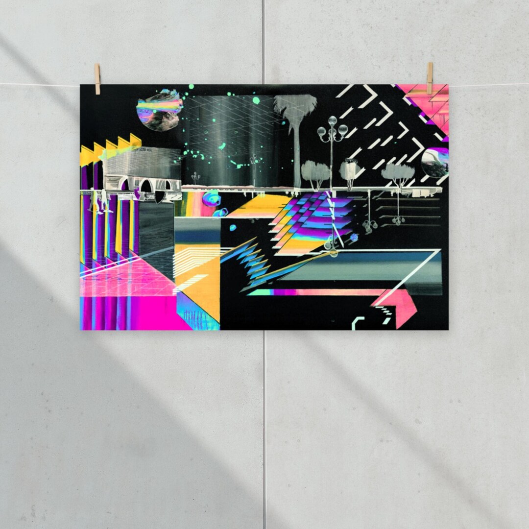 Modern Painting Print, Vaporwave Poster, Urban Art - Etsy