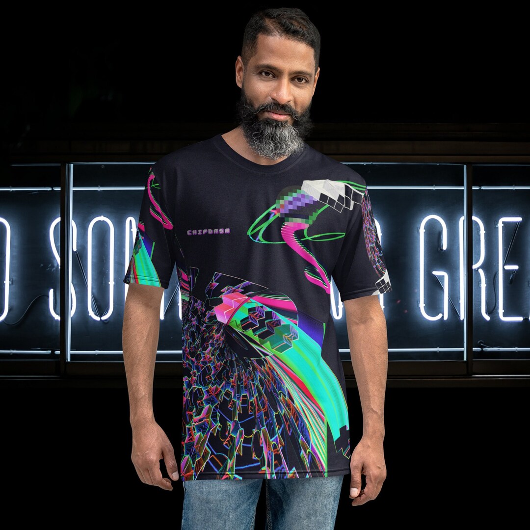 Trippy Gamer Shirt, All Over Print Vaporwave Art Streetwear Shirt ...