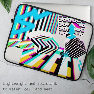 Bold Retro Graphic Laptop Sleeve Cool Office Gift Bright Trippy Laptop ...