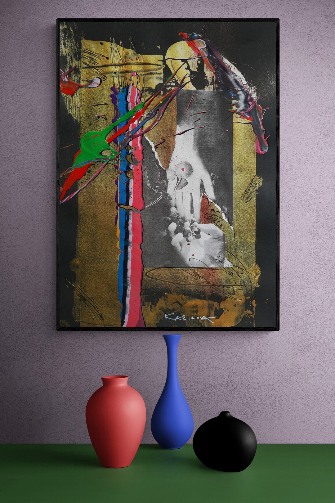 Mixed Media Art Still Life Painting Dining Room or Kitchen - Etsy