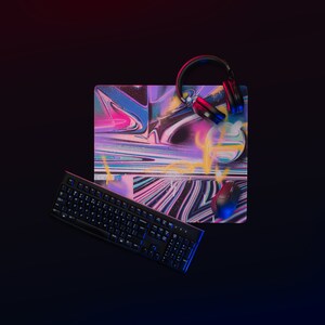 Vaporwave Desk Mat, Extended Gaming Mouse Pad, Gaming Gift for Friend ...