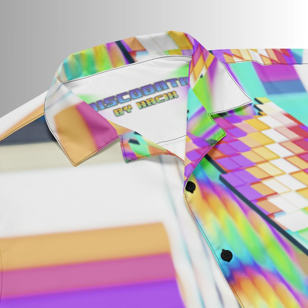 Bold Arcade Gamer Button up Shirt Abstract Hip Hop DJ Button Down Shirt ...