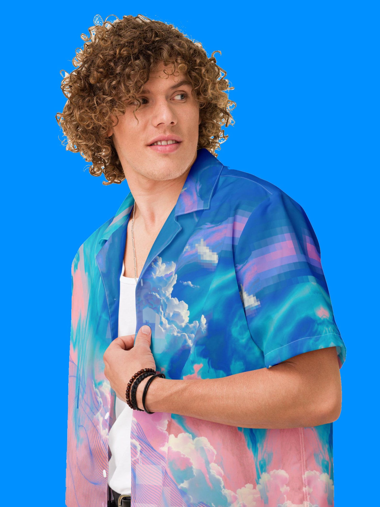 Dreamcore Cloud Button-up Shirt, Vaporwave Pastel Sky Button Down ...