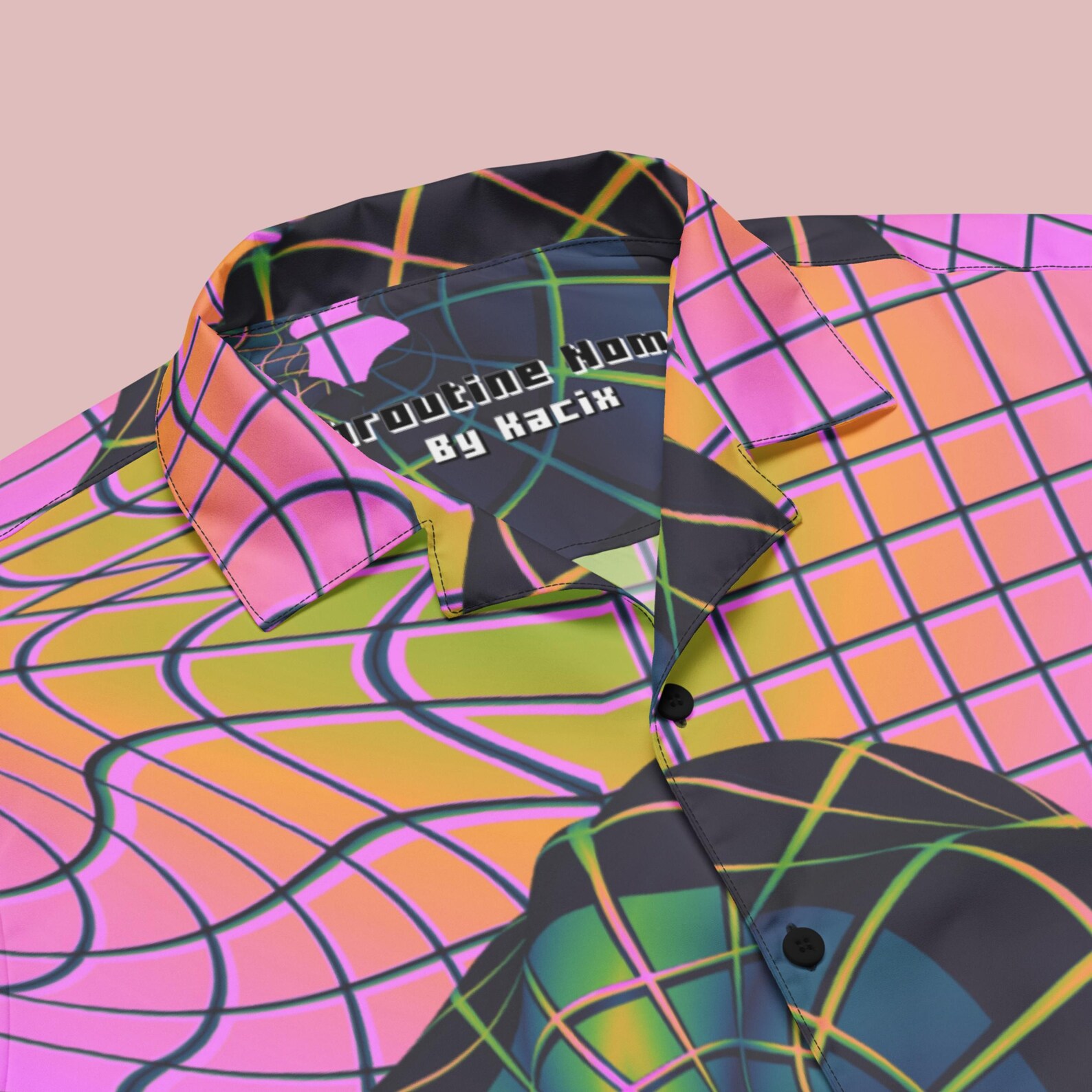Pink Frutiger Aero Button up Shirt, Webcore Vaporwave Hawaiian Shirt ...