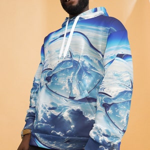 Blue Space Hoodie Gradient Futuristic Hooded Sweatshirt Space Lover ...