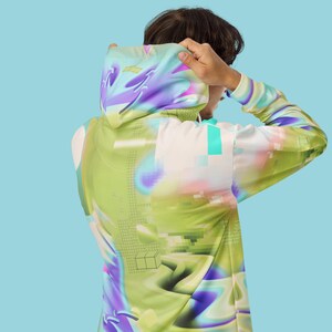 3D Art Pastel Green Hoodie Soft Gradient Aesthetic Full Zip up Hoodie ...