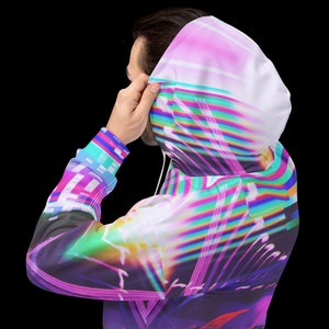 Trippy Synthwave Hoodie Cyberpunk Music Festival Hoodie EDM Techno ...