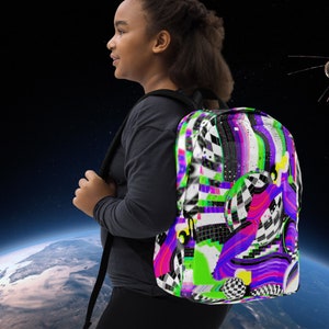 Neon Pixel Art Vaporwave Funky Backpack Gift for Him, All Over Print ...