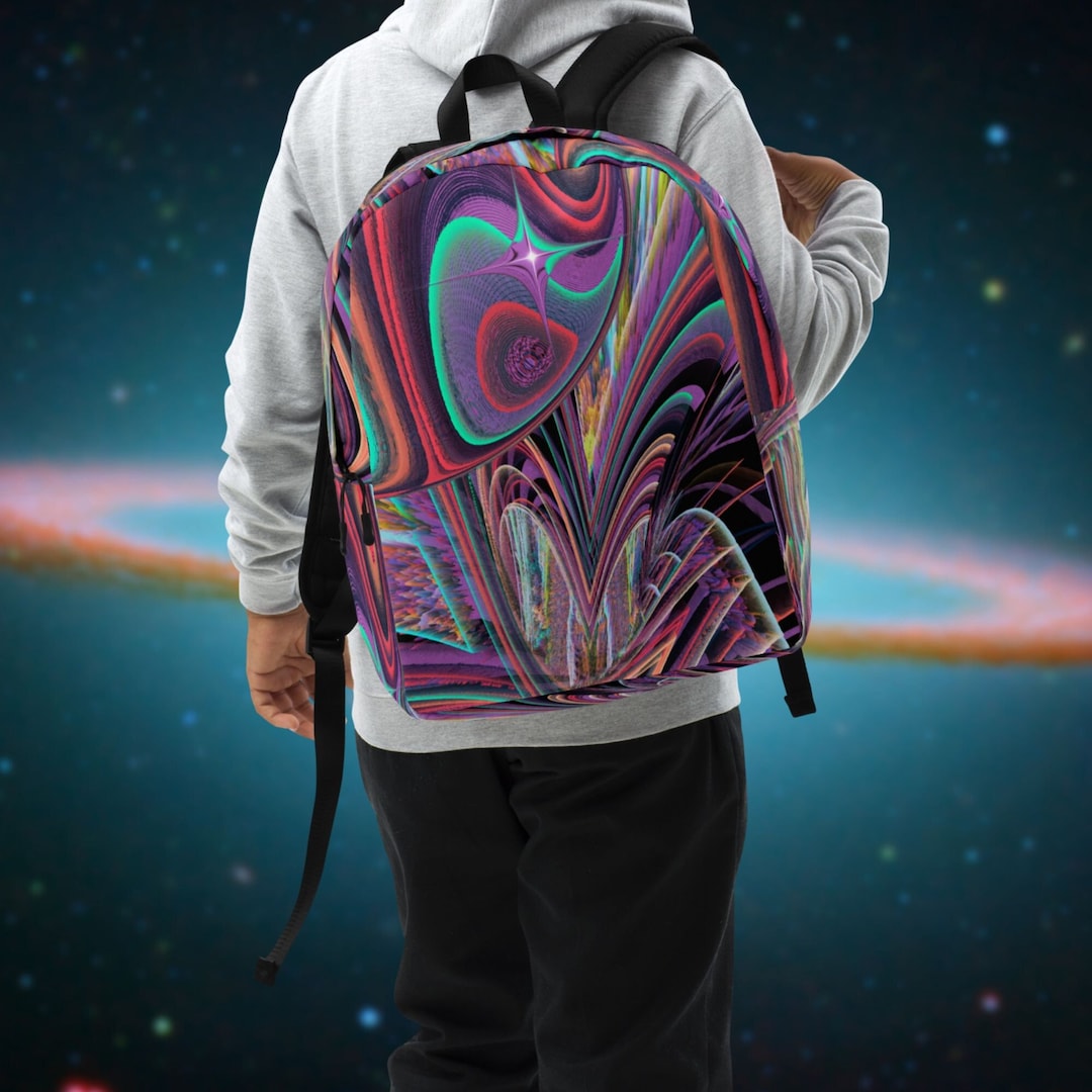 Psychedelic Sci Fi Art Space Backpack Gift for Him, All Over Print School College Backpack, Work ...