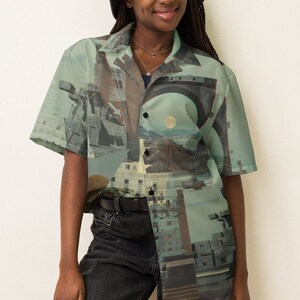 Dystopian Button up Shirt Techno Rave Button Down Shirt Techwear EDM ...