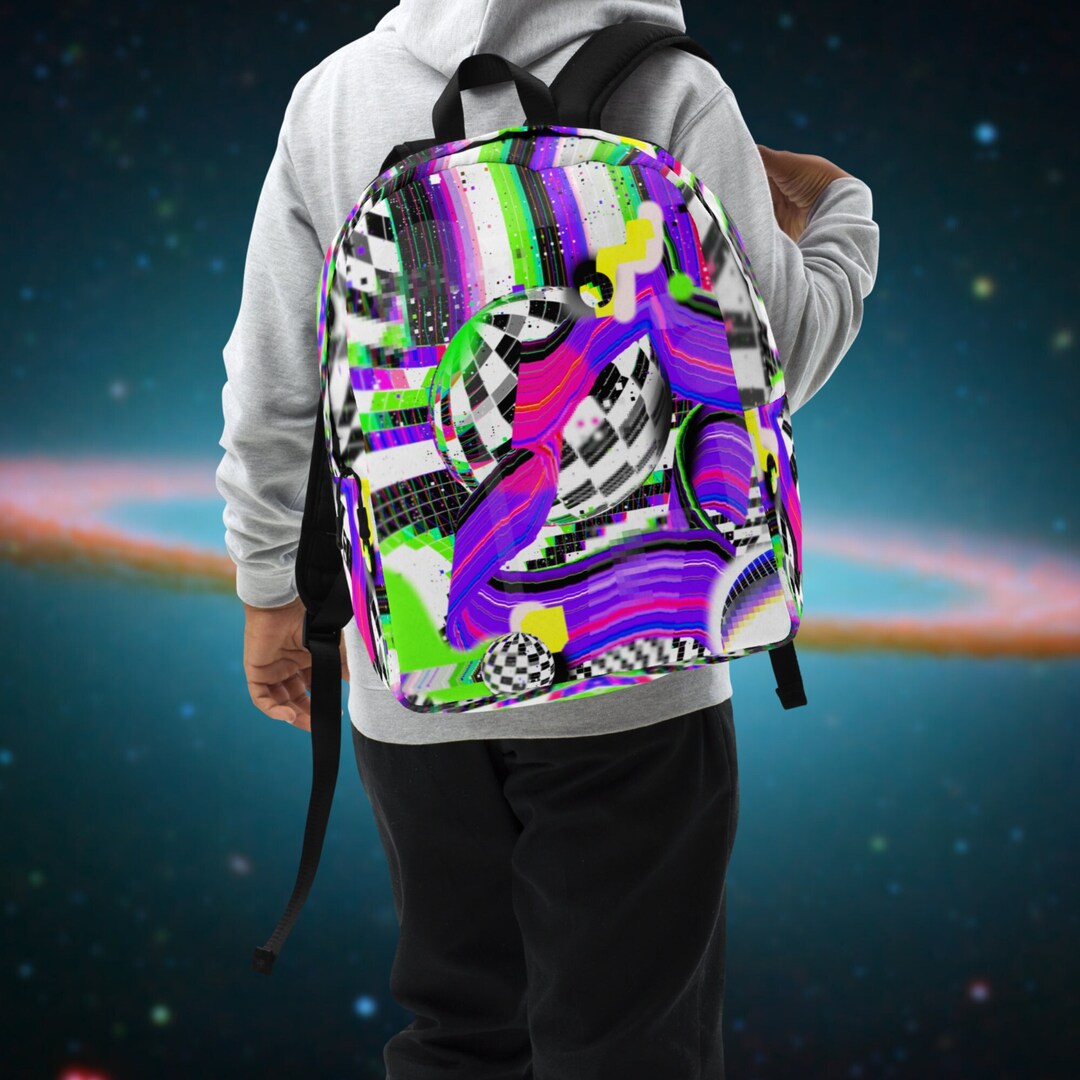 Neon Pixel Art Vaporwave Funky Backpack Gift for Him, All Over Print ...