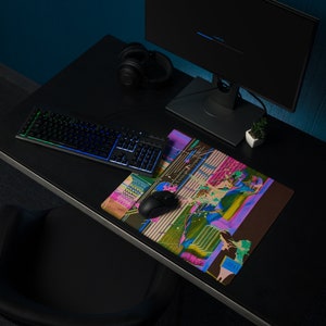 Cyberpunk Gaming Mouse Pad Desk Mat Aesthetic Gift for - Etsy