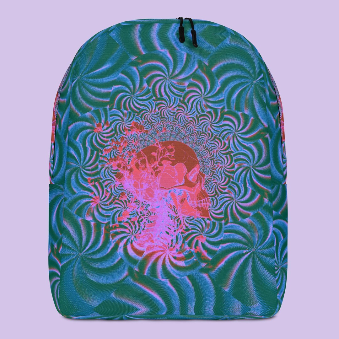 Skull Backpack, Trippy Macabre Backpack, Psychedelic Festival Bag ...