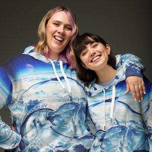 Blue Space Hoodie Gradient Futuristic Hooded Sweatshirt Space Lover ...