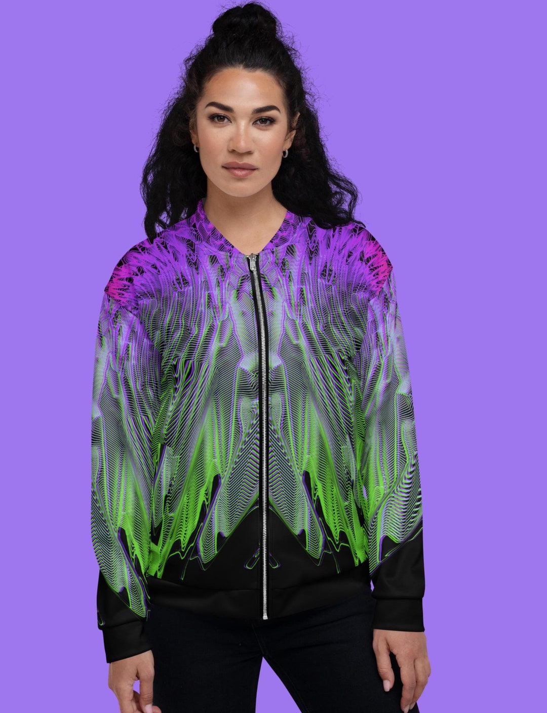 Cyberpunk Rave Bomber Jacket Unisex All Over Print EDM Festival Clothes ...