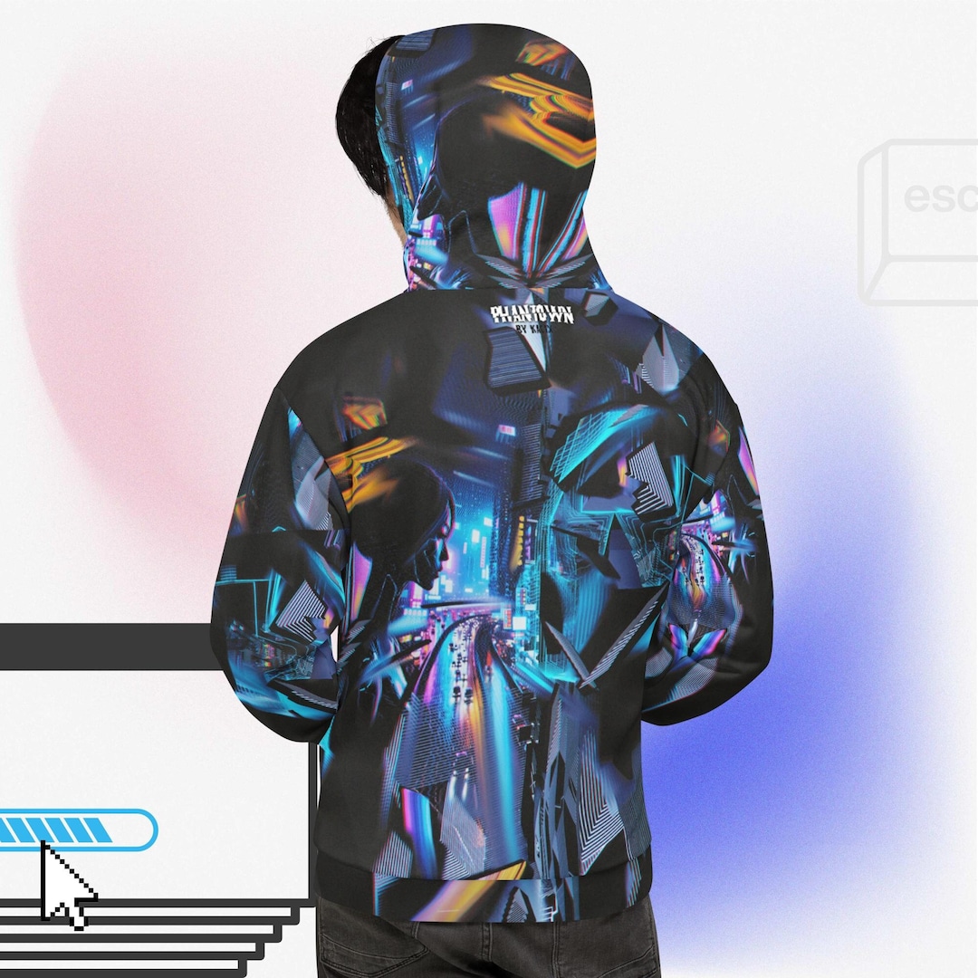 Cyberpunk Streetwear Hoodie All Over Print Graphic Hooded Sweatshirt ...