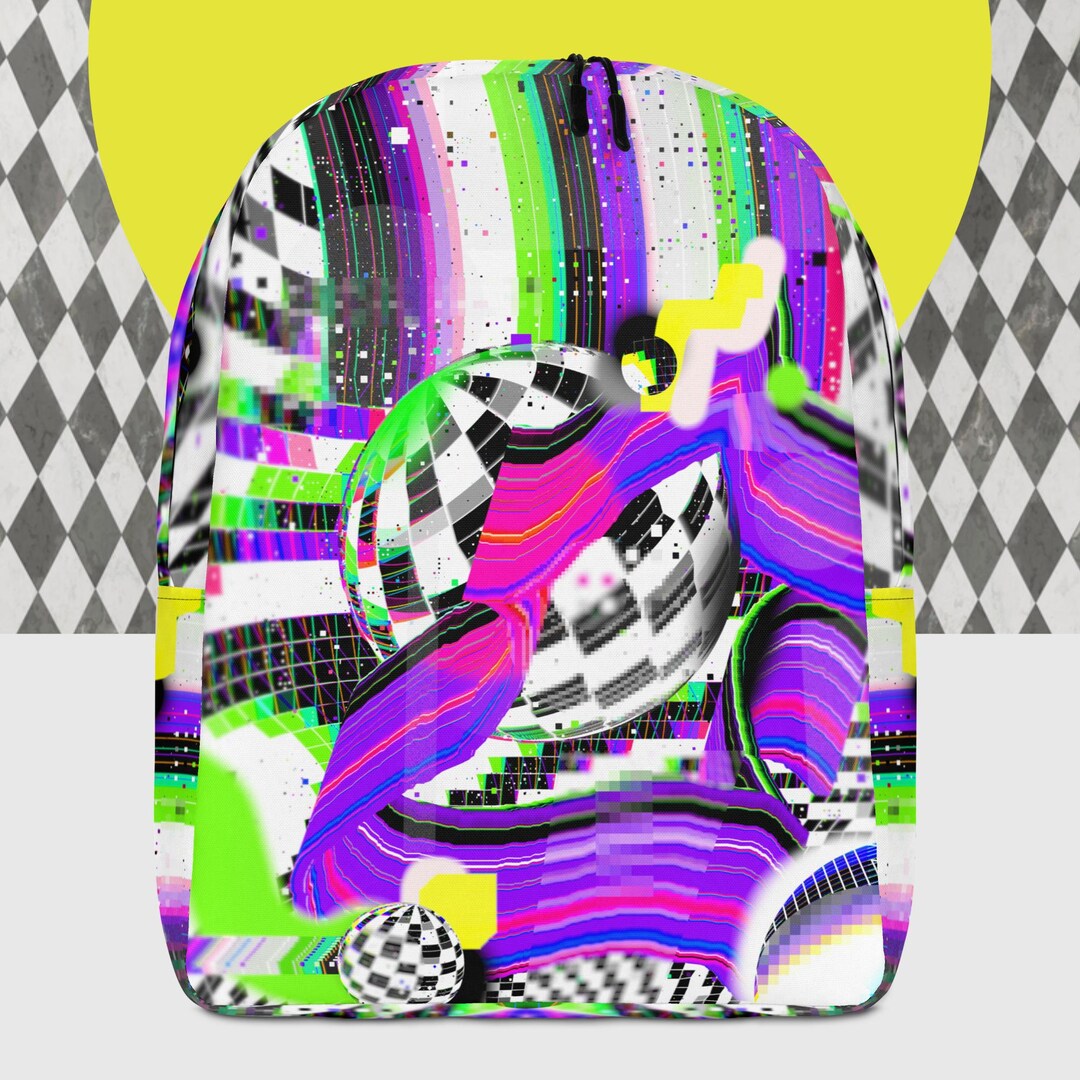Neon Pixel Art Vaporwave Funky Backpack Gift for Him All Over - Etsy