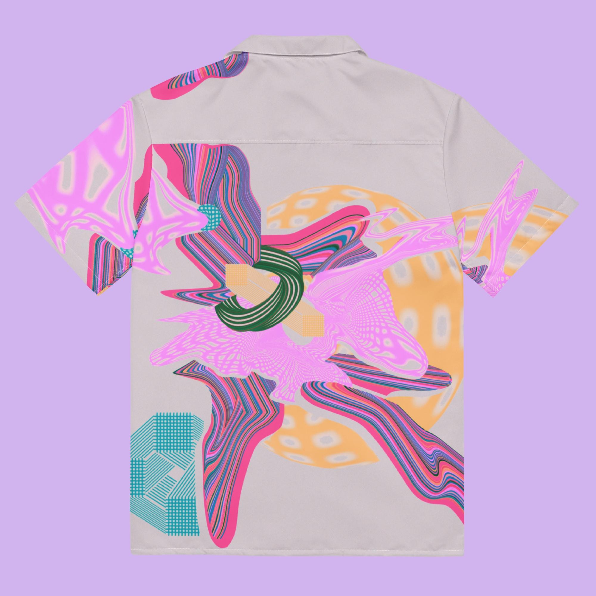 Pastel Neon Funky Button up Shirt, Dopamine Dressing Button Down Shirt ...