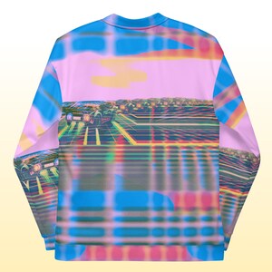 Retro Vaporwave Bomber Jacket Pink Blue Racer Graphic Streetwear Jacket ...
