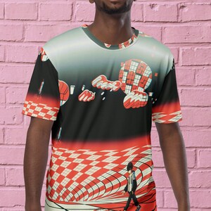 Retro Futuristic Shirt Arcade Gamer Tshirt Printed Funky AOP Tee ...