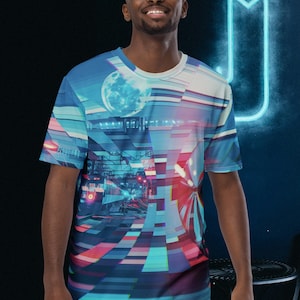 Blue Cyberpunk Techwear Shirt Futuristic Techno Tshirt Gamer Gift All ...