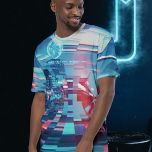 Blue Cyberpunk Techwear Shirt Futuristic Techno Tshirt Gamer Gift All ...