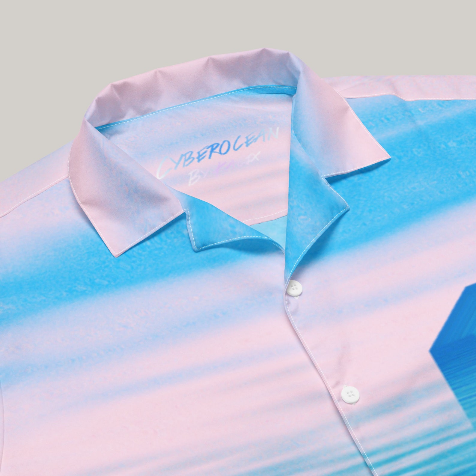 Pastel Blue Gradient Hawaiian Shirt Sea Lover Gift Ocean Button Down ...