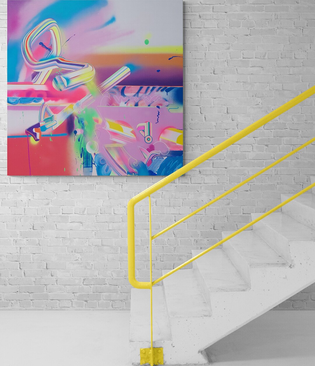 Maximalist Street Art Canvas: Original Pop Art Painting for Living Room ...