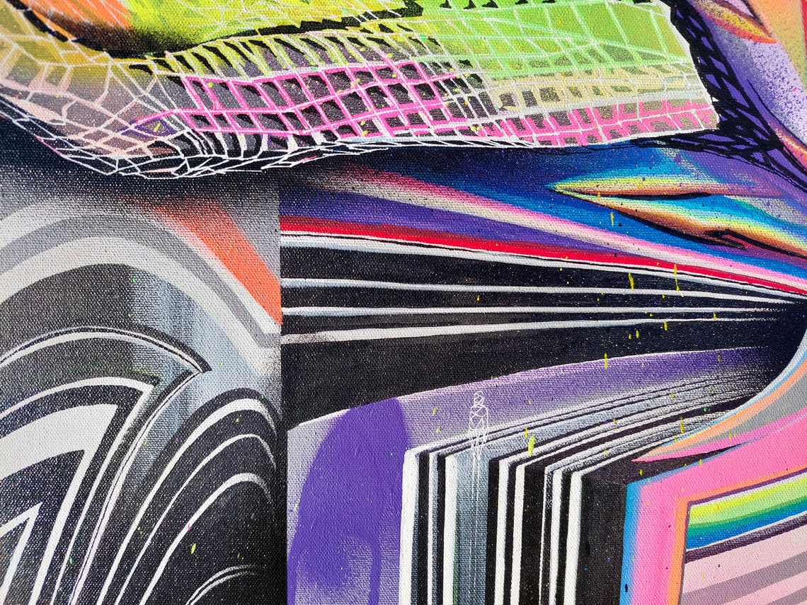 Trippy Colorful Space Funky Wall Art Lover New Home Gift Neon - Etsy