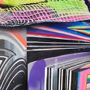 Trippy Colorful Space Funky Wall Art Lover New Home Gift, Neon Abstract ...