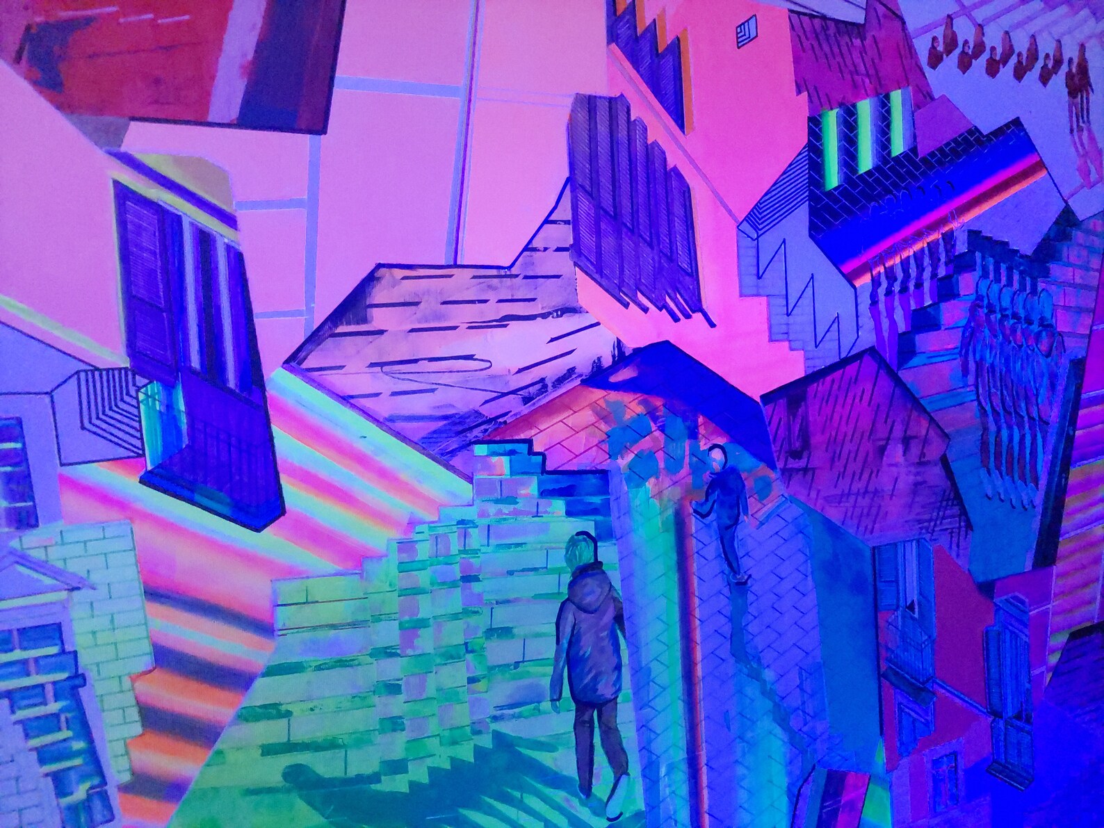 Funky Pop Culture Wall Art Neon Street Art Painting on - Etsy