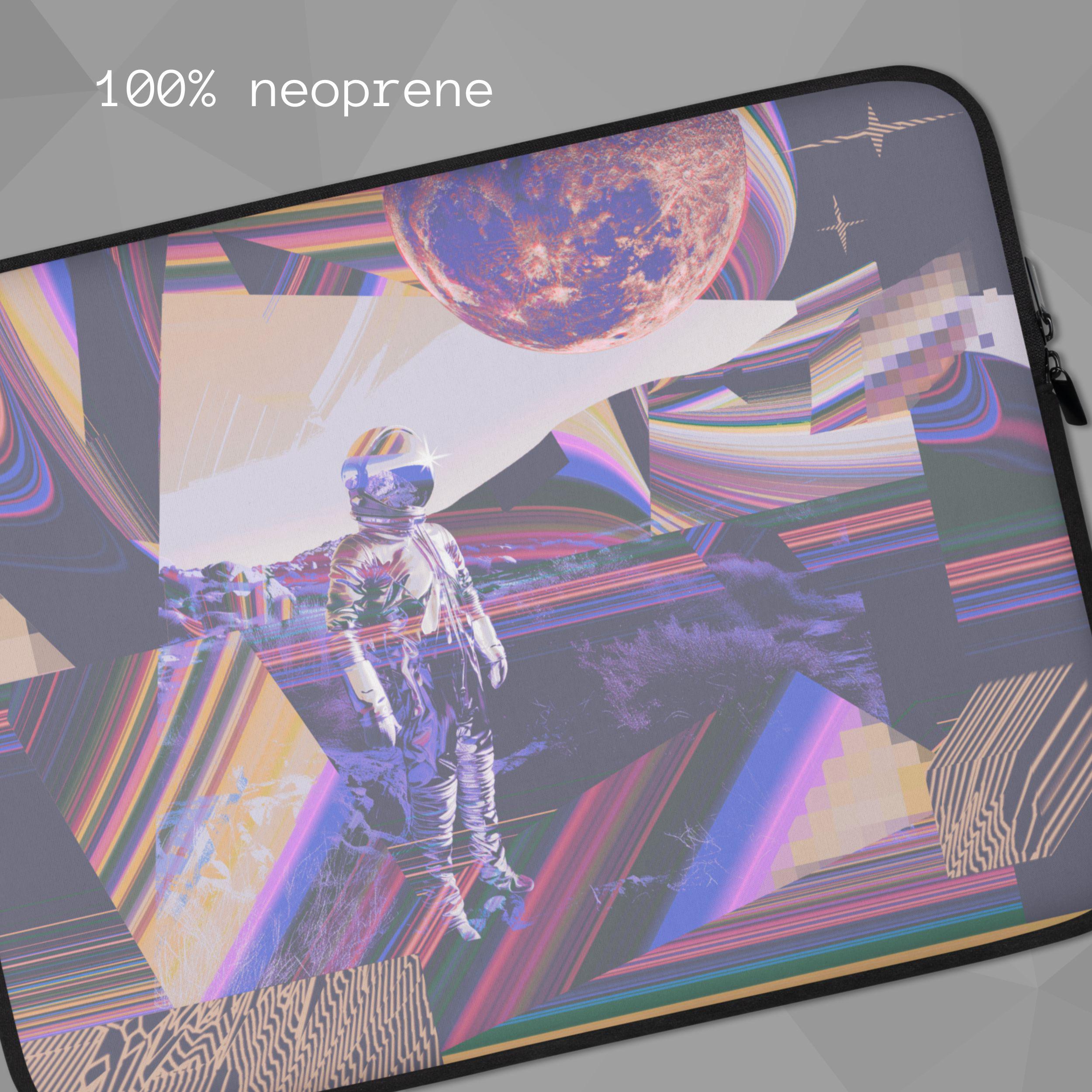 Trippy Astronaut Laptop Sleeve Cool Tech Lover Gift Retro Futurism Art ...