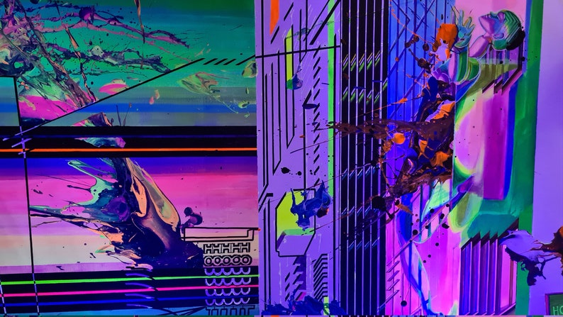 Cyberpunk Art Large Canvas Painting Acrylic - Etsy