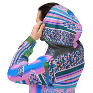 Pastel Techwear Hoodie Retro Futuristic Space Hoodie Trippy Printed ...