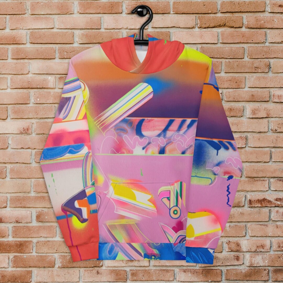 Colorful Street Art Hoodie Streetwear Hoodie Plus Size Eco - Etsy