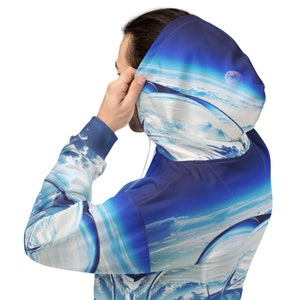 Blue Space Hoodie Gradient Futuristic Hooded Sweatshirt Space Lover ...