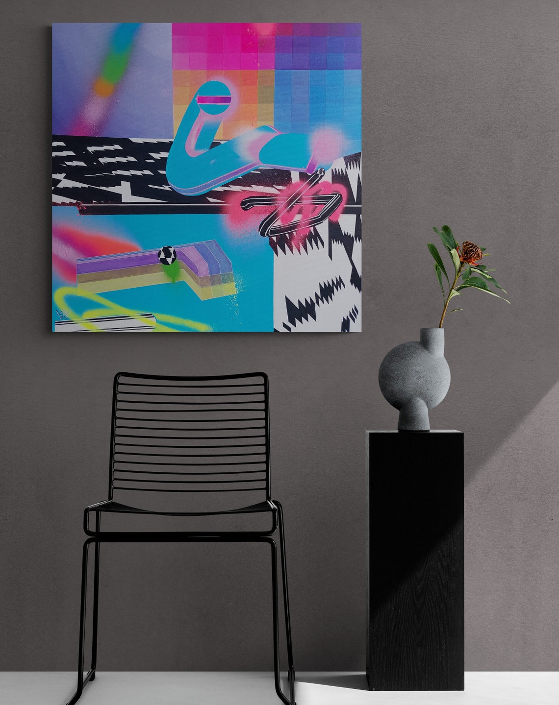 Funky Street Art Graffuturism Vaporwave Wall Art Colorful - Etsy