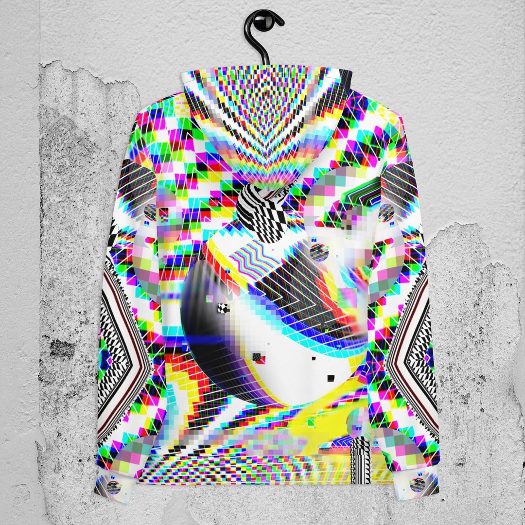 Pixel Art Gamer Psychedelic Hoodie Sustainable Gift for Him, Cyborg ...