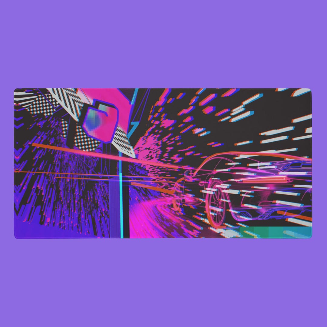 3D Racing Gaming Mouse Pad High Speed Car Desk Mat Cyberpunk Gaming ...