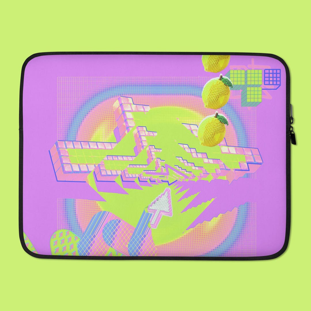 Pixel Art Lemon Laptop Sleeve Gift 13 Inch 15 Inch Laptop Retro Arcade ...
