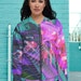 Retro Pixel Art Bomber Jacket Neon Printed Rave Jacket Urban Streetwear ...
