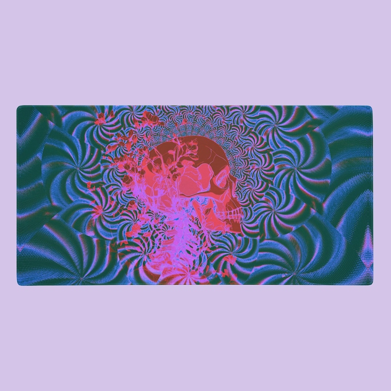 Skull Gaming Mouse Pad, Psychedelic Mouse Mat, Trippy Desk Pad, Cool ...