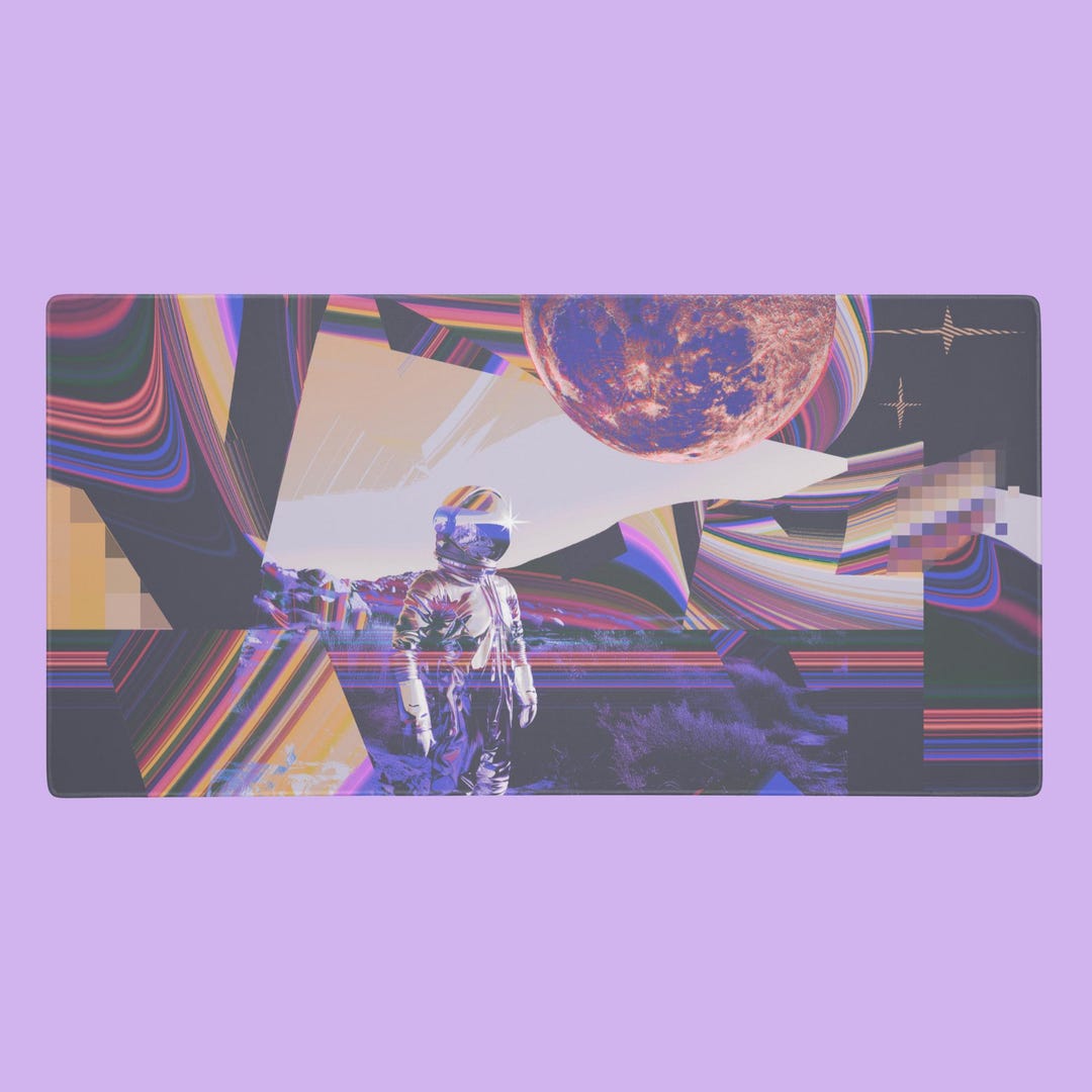 Sci-fi Astronaut Gaming Mouse Pad Gift for Space Lover Desk Mat Cosmic ...