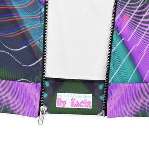 Retro Pixel Art Bomber Jacket Neon Printed Rave Jacket Urban Streetwear ...